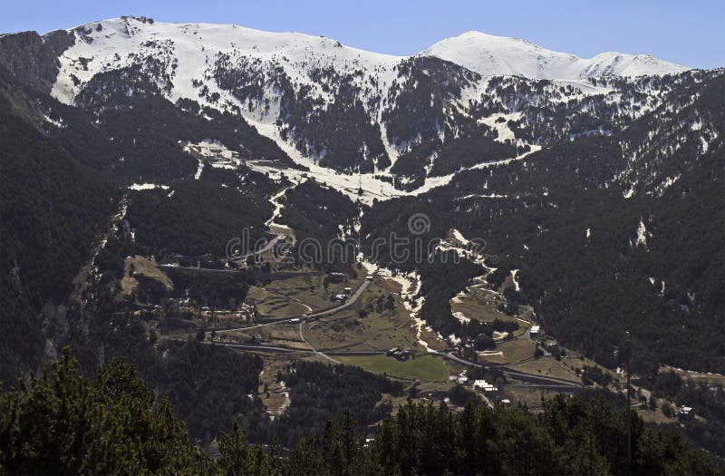 View from Mirador Roc Del Quer in Andorra Stock Photo - Image of hill ...