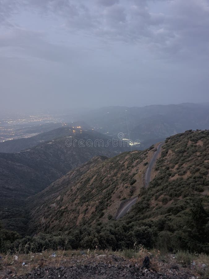 Amazing View of Mountain Road from Cliff Stock Image - Image of ridge ...