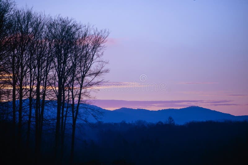 Amazing View of Mountains during Blue Hour before Sunrise, Beautiful ...