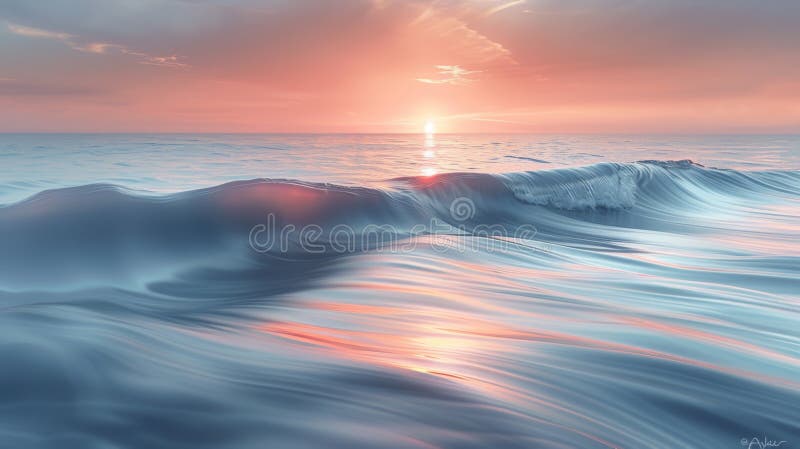 Amazing View of the Ocean. Soft Pink, Blue and White Colors Stock ...