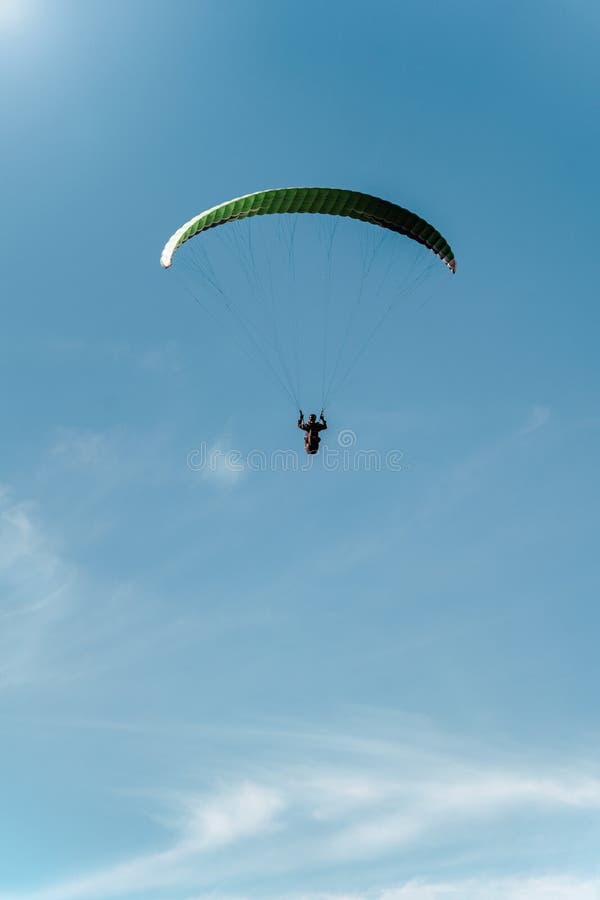 Amazing View of Paragliding on the Sky with Epic Sunlight Stock Photo ...