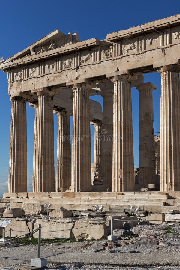 Amazing View of the Parthenon in the Acropolis of Athens, Greece Stock ...