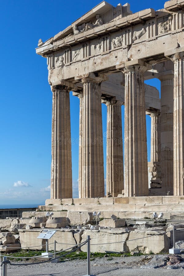 Amazing View of the Parthenon in the Acropolis of Athens, Greece Stock ...
