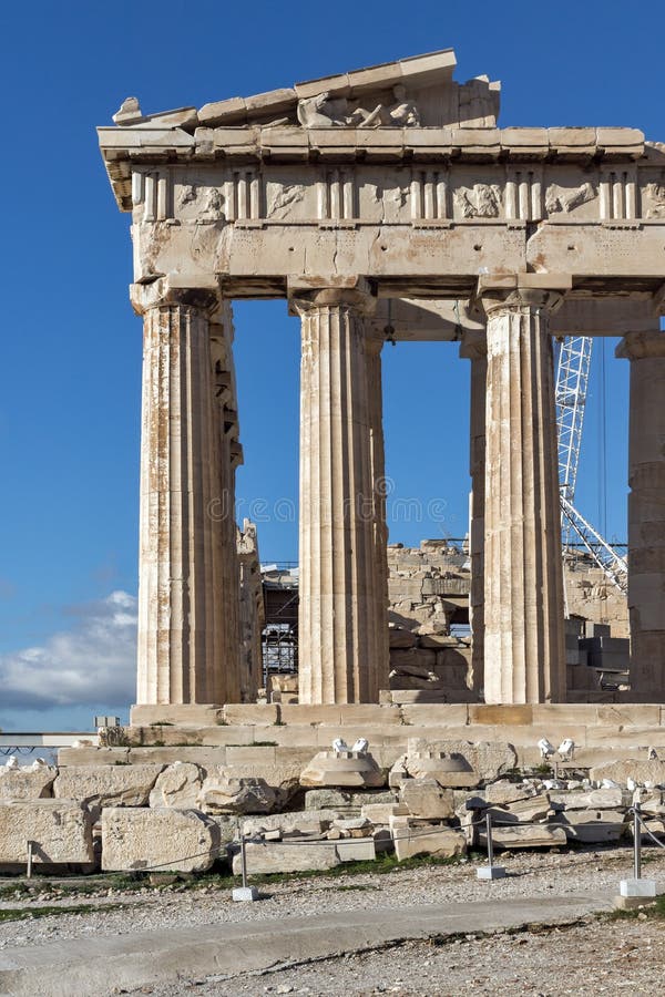 Amazing View of the Parthenon in the Acropolis of Athens, Greece Stock ...