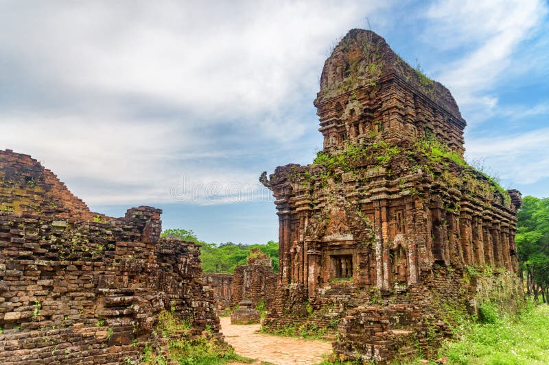 Amazing View of Red Brick Temples of My Son Sanctuary Stock Image ...