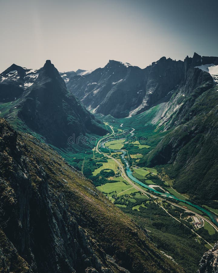 Amazing View of Romsdalen Valley in a Daylight Stock Image - Image of ...