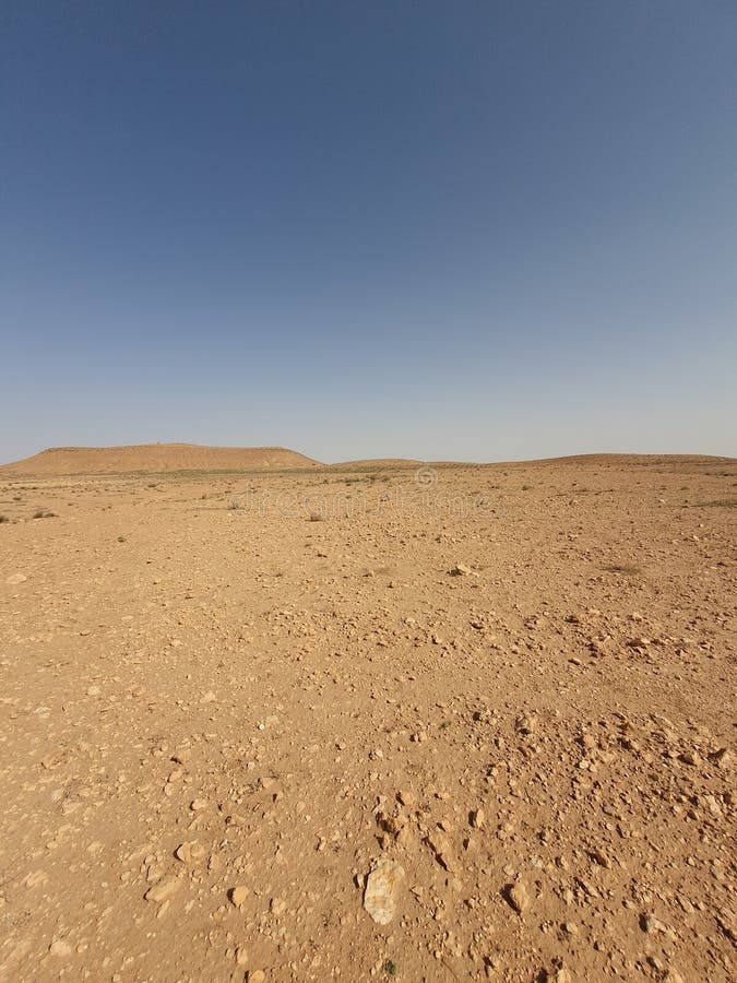 Amazing View of Sandy Desert with Mountain Stock Photo - Image of ...