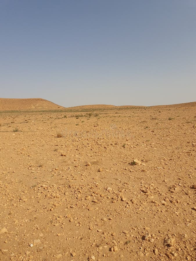 Amazing View of Sandy Desert with Mountain Stock Photo - Image of ...