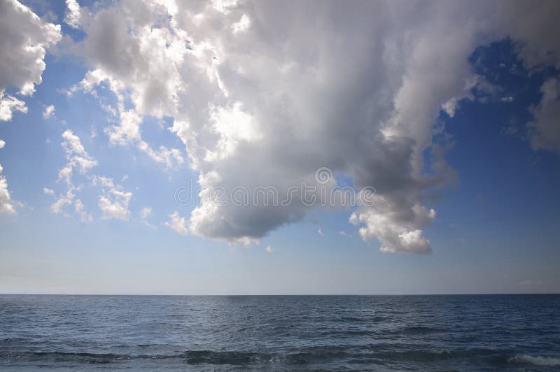 Amazing View of Sea and Blue Sky with Clouds Stock Image - Image of ...