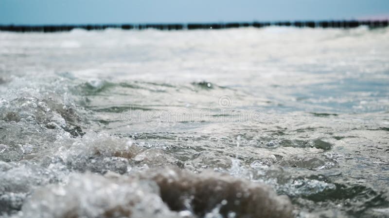 Amazing View in Slow Motion of Running Waves on Sea Water Stock Footage ...