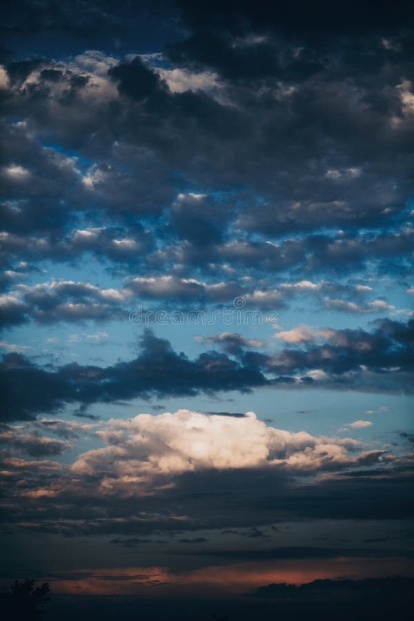 Amazing View of Sunset Sky with Clouds, Vertical Image of Sunset Stock ...