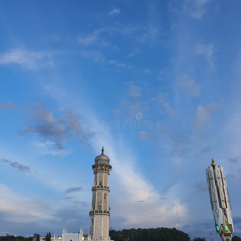Amazing view tower mosque stock photo. Image of cloud - 265736096