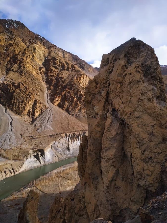 Amazing View of Valley with Flowing River Stock Image - Image of stream ...