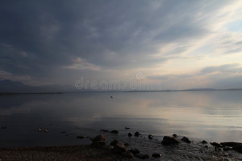 Amazing View of the Windless Smooth Surface of the Lake Stock Image ...