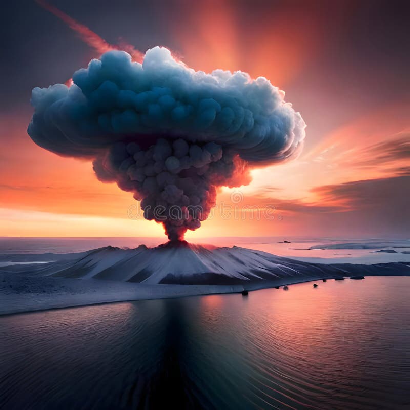 Volcanic Explosion - Ai Generated Image Stock Illustration ...