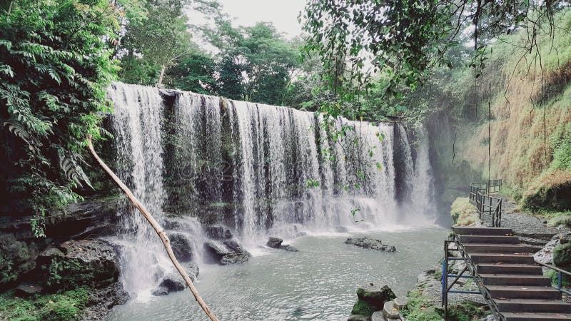 Amazing Waterfall Beautiful View in Sumatra Indonesia Stock Image ...
