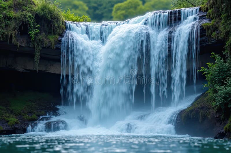 Amazing Waterfall Closeup stock illustration. Illustration of waterfall ...