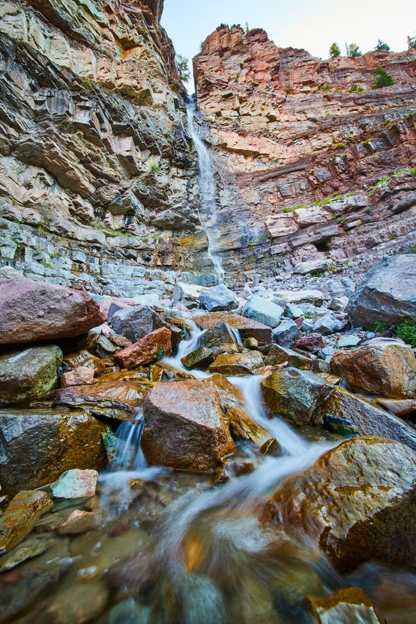 Amazing Waterfall Over Tall Cliffs into Valley with Small Falls in ...