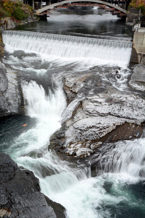 Waterfall in Spokane stock image. Image of leisure, urban - 294728785