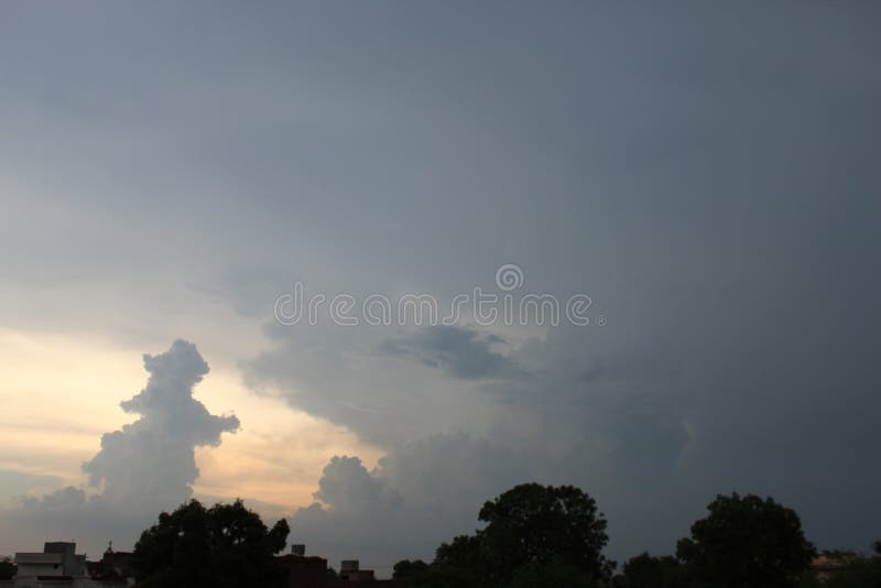 Amazing Weather after the Rain. Beautiful Nature Blue Cloud Sunlight ...