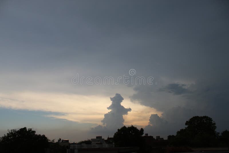 Amazing Weather after the Rain. Beautiful Nature Blue Cloud Sunlight ...