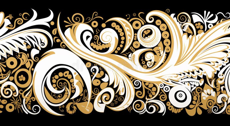Amazing White, Gold and Black Maori Pattern Stock Photo - Image of ...