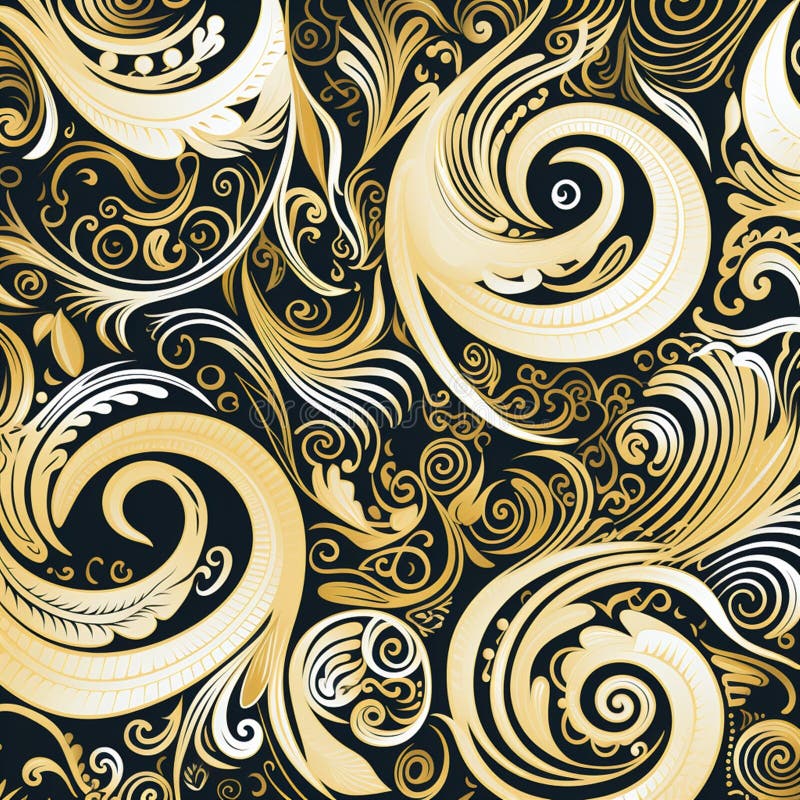 Amazing White, Gold and Black Maori Pattern Stock Photo - Image of ...