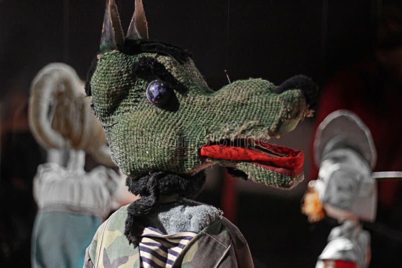 A Amazing Wolf Puppet Dancing on Holiday Stock Image - Image of ...