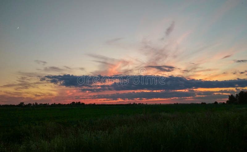 Amazingly Beautiful Late Summer Sunset Stock Photo - Image of landscape ...
