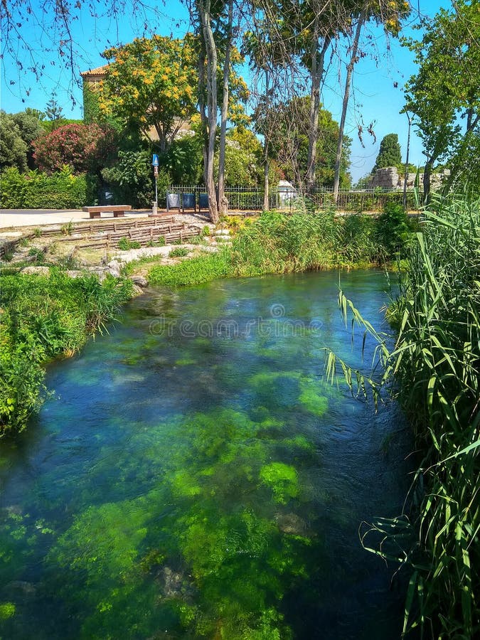Amazingly Clean Blue River in a Park in Italy Stock Photo - Image of ...