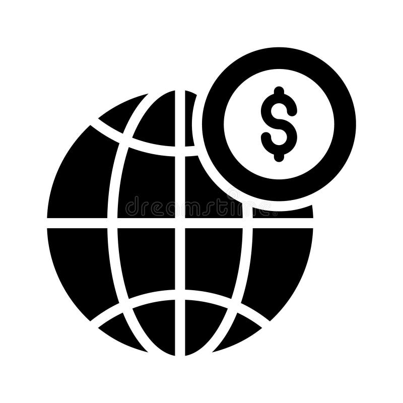 An Amazingly Designed Glyph Style Icon of Global Trading Stock ...