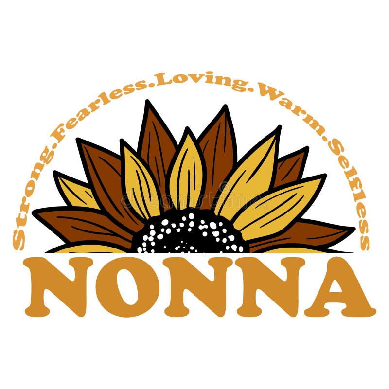 Nonna Sunflower Mothers Day Sunflower for Nonnas Stock Vector ...