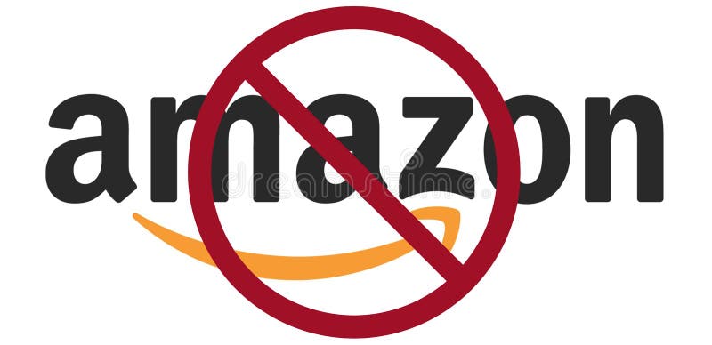 Amazon Boycott Concept with Logo and Red Sign - Banner Design Editorial ...
