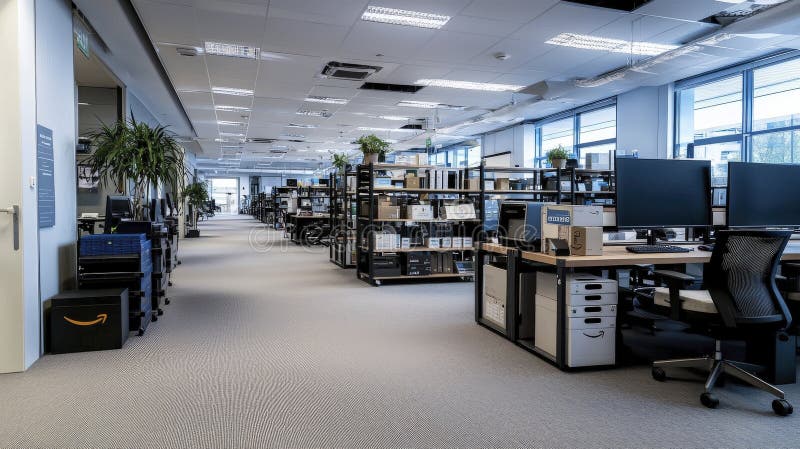 Amazon-branded Office Space Overview Corporate Environment Modern ...