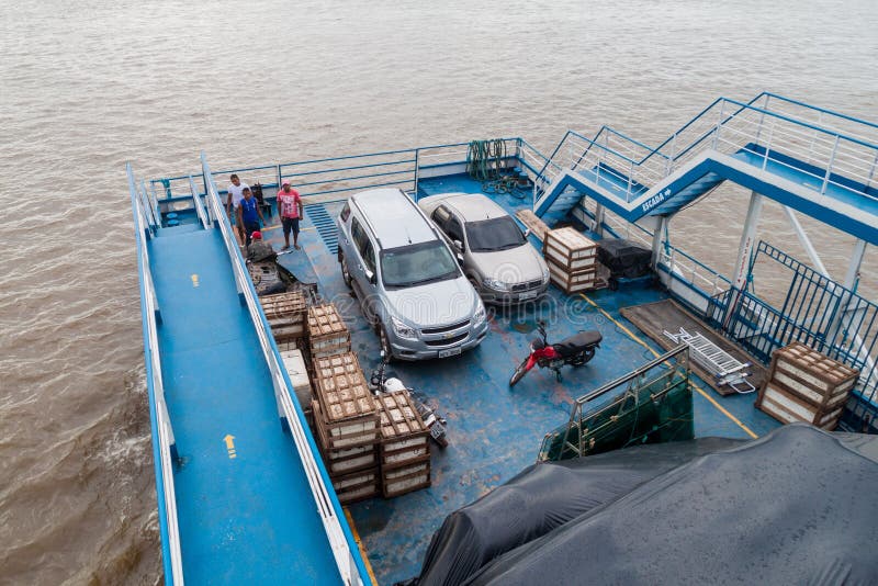 AMAZON, BRAZIL - JUNE 30, 2015: Cargo Deck of a Passenger River Boat on ...