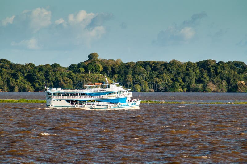 Passenger River Boat Plying Amazon River Editorial Photo - Image of ...