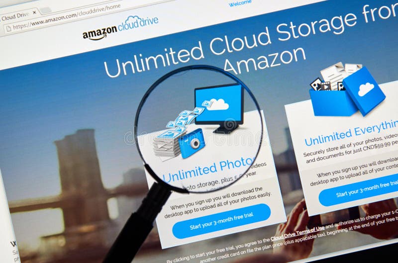 Amazon Cloud Drive fotografía editorial. Imagen de pantalla - 71104447