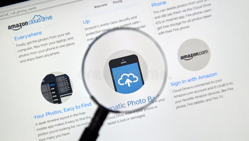 Amazon Cloud Drive. editorial stock image. Image of application - 71104464