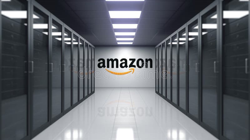 Amazon.com Logo on the Wall of the Server Room. Editorial 3D Rendering ...