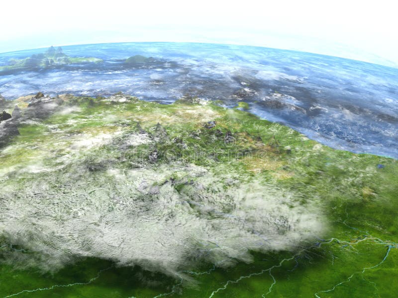 Amazon Delta on Earth - Visible Ocean Floor Stock Illustration ...