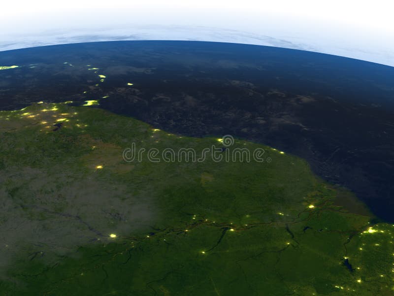 Delta of Amazon River in Earth Planet from Space Outer Stock ...