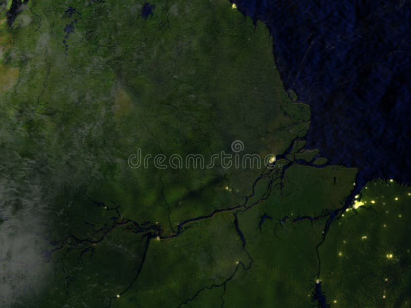 Amazon Delta on Realistic Model of Earth Stock Illustration ...