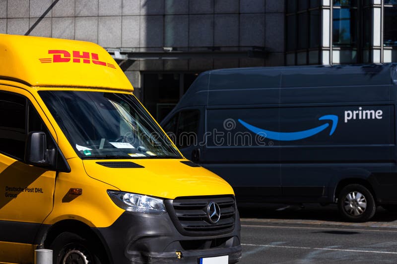 An Amazon and a Dhl Delivery Truck Editorial Stock Photo - Image of ...