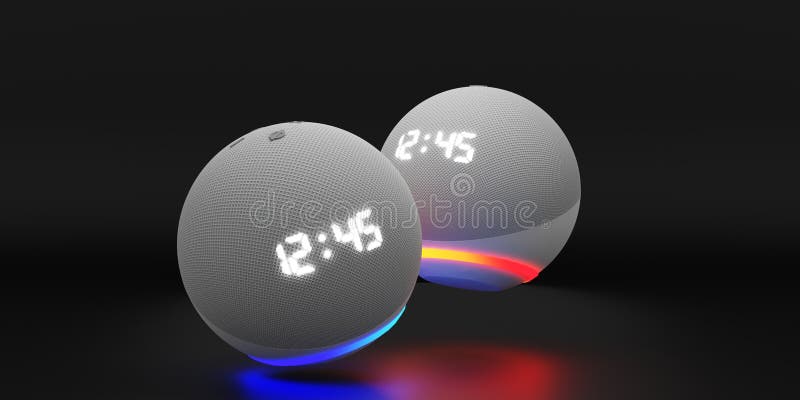 Two Amazon Echo Dot 4, Alexa Voice Controlled Speaker with Activated ...