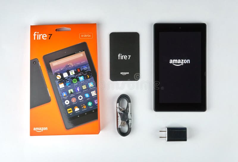 Amazon Fire Tablet editorial stock photo. Image of digital - 126579228
