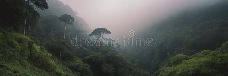 Amazon Forest Beautiful Green Landscape Stock Illustration ...