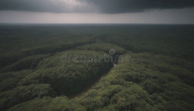 Amazon Forest Top View Beautiful Landscape Stock Illustration ...