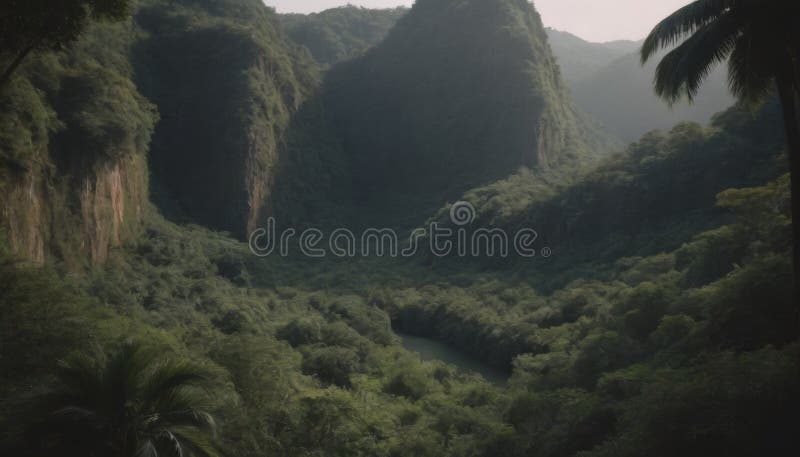 Amazon Forest Top View Beautiful Landscape Stock Illustration ...