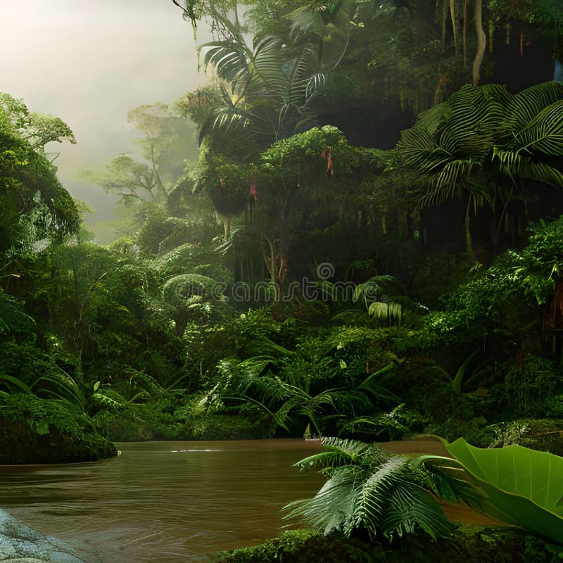 Amazon rainforest stock illustration. Illustration of green - 267613488