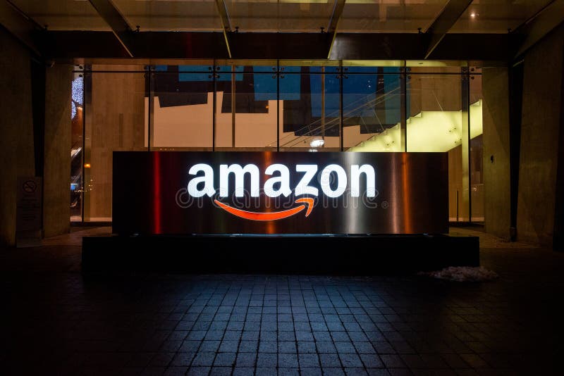Amazon Head Office Sign in America Editorial Image - Image of icon ...